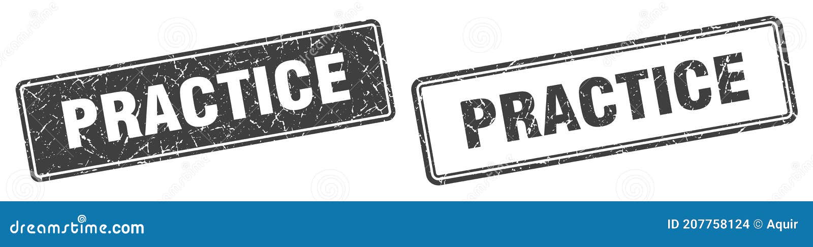 Practice Stamp Set. Practice Square Grunge Sign Stock Vector ...