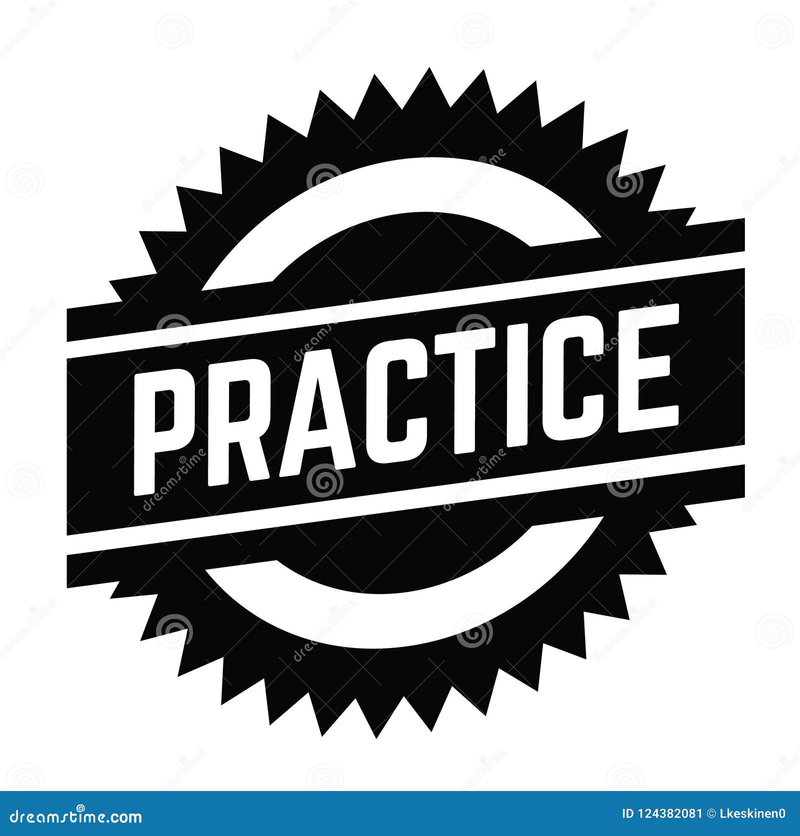 Practice stamp on white stock vector. Illustration of routine - 124382081