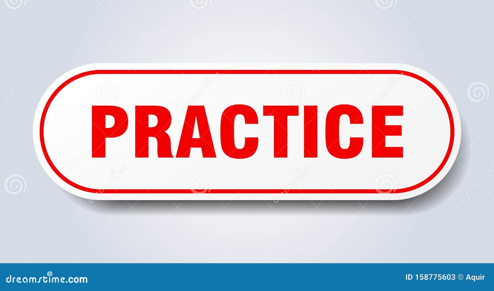 Practice sticker. stock vector. Illustration of label - 158775603