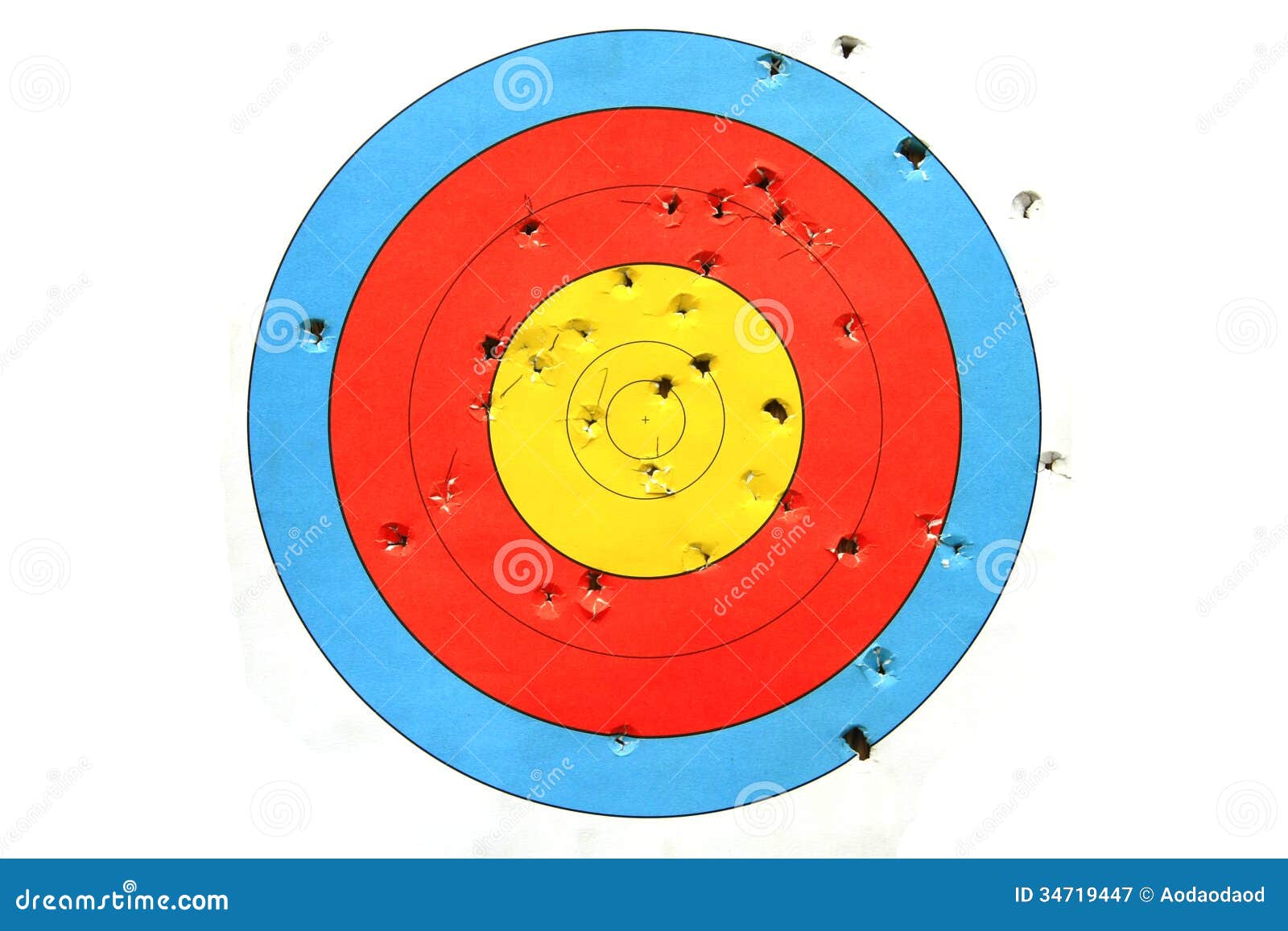 Practice Target Used for Shooting Stock Image - Image of mark, damaged ...