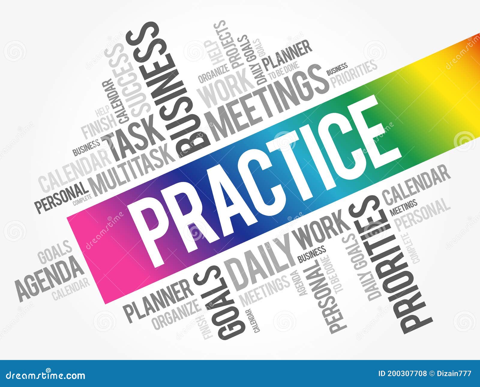 Practice Word Cloud Collage Stock Illustration - Illustration of injury ...