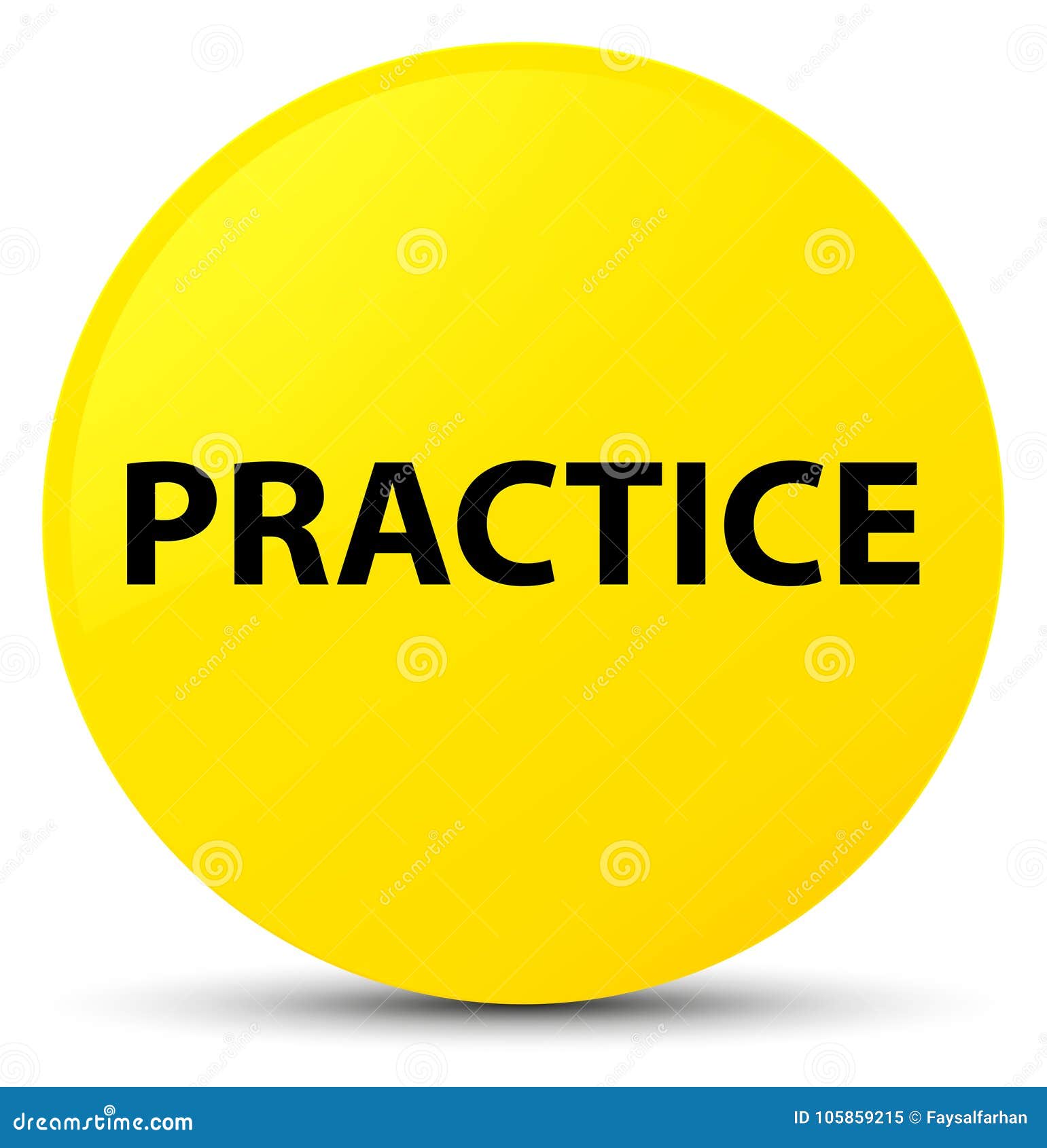 Practice Yellow Round Button Stock Illustration - Illustration of text ...