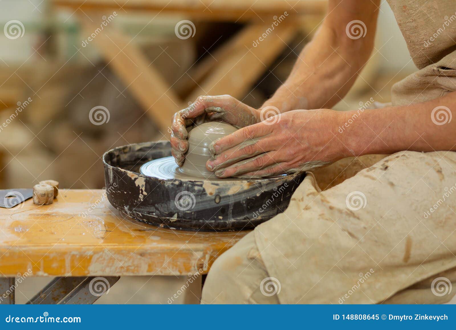 Practiced Hard-working Guy Being an Expert in Pottery Mastery Stock ...