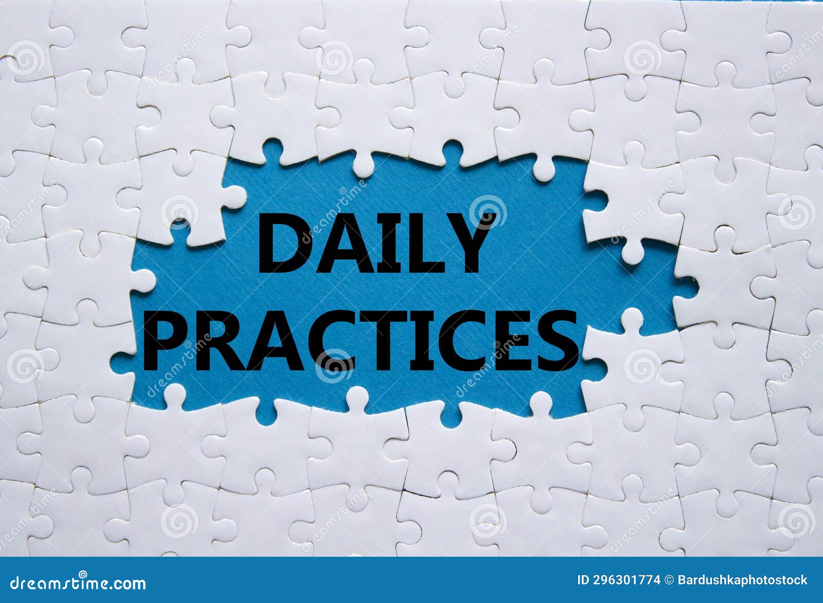 Daily Practices Symbol. White Puzzle with Words daily Practices ...