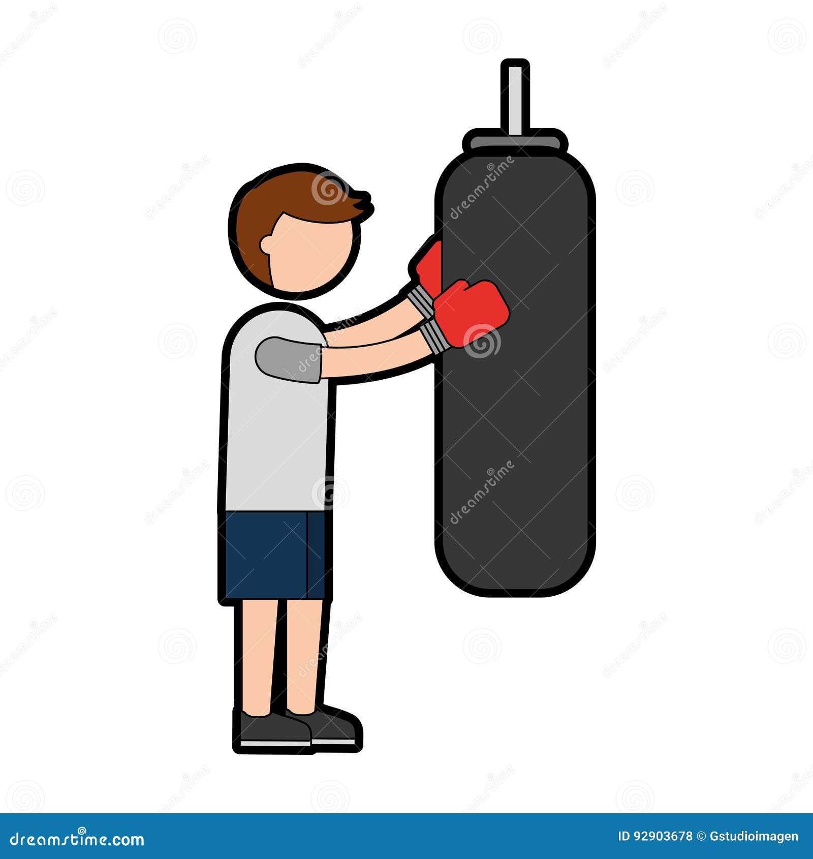 Practicing boxing avatar stock vector. Illustration of male - 92903678