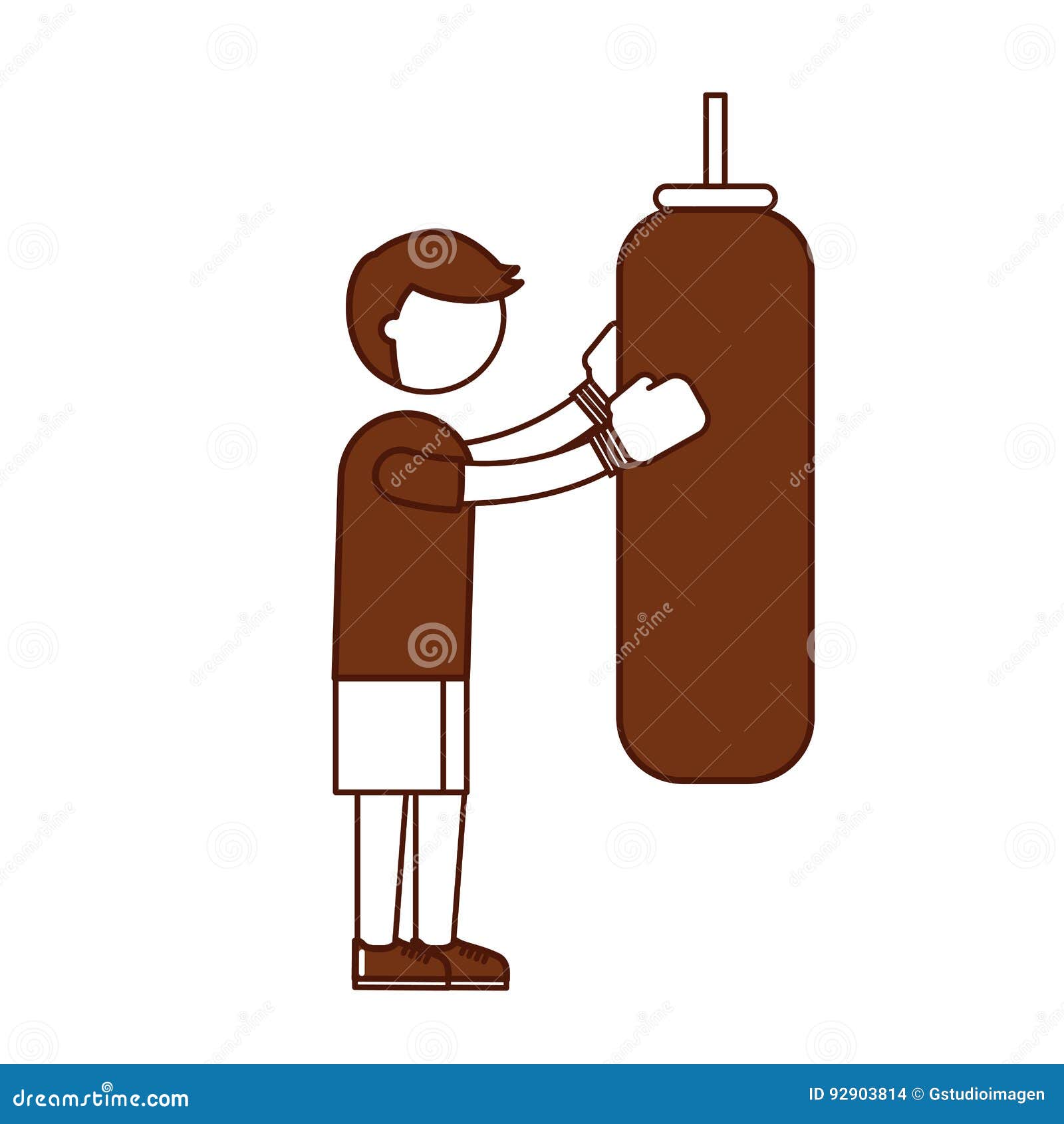 Practicing boxing avatar stock vector. Illustration of practice - 92903814