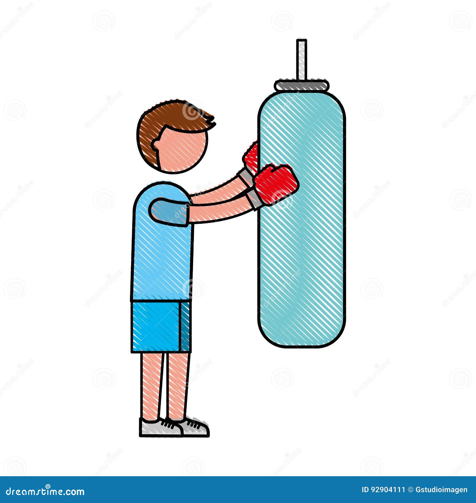 Practicing boxing avatar stock vector. Illustration of profile - 92904111