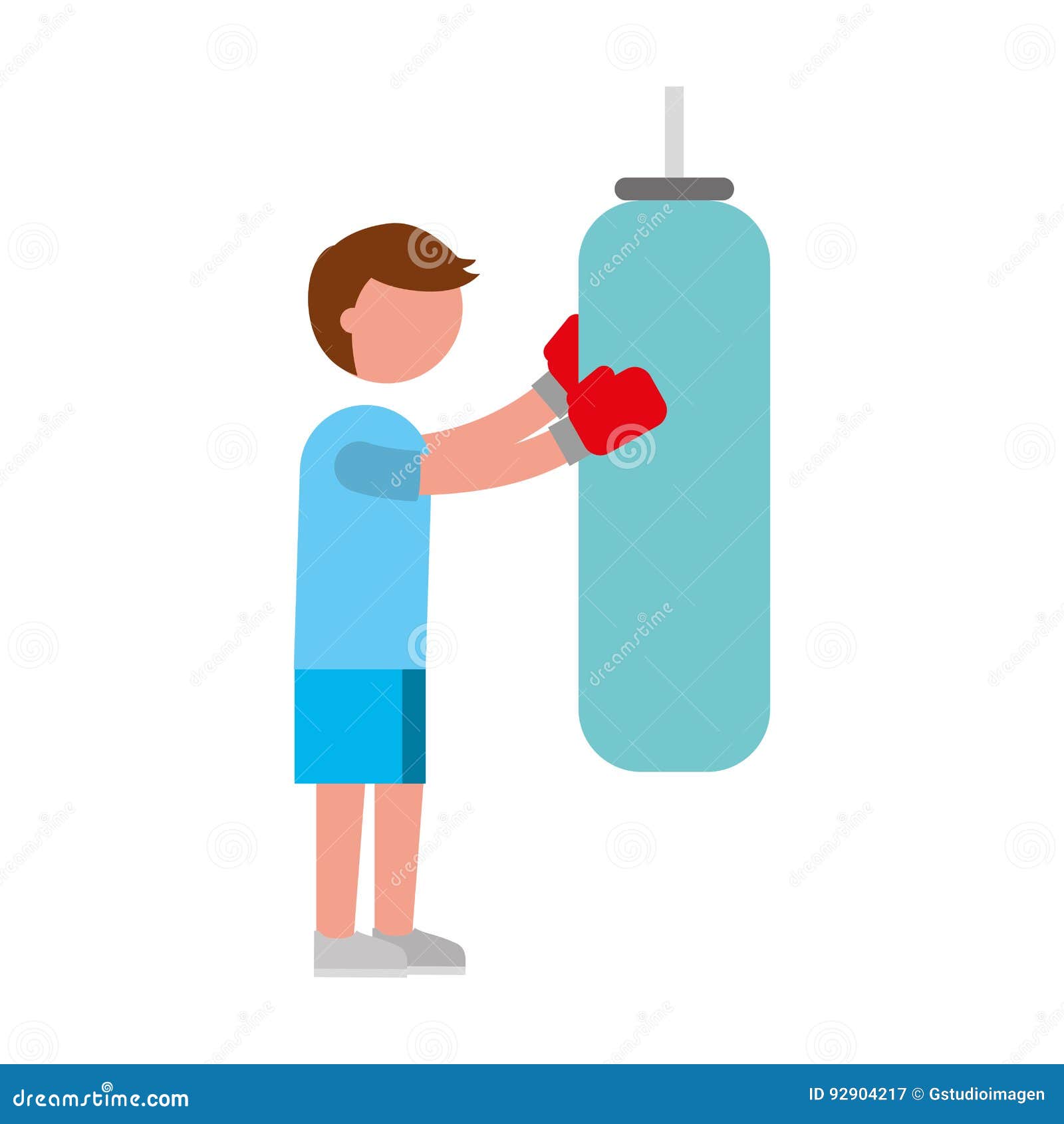 Practicing boxing avatar stock vector. Illustration of isolated - 92904217