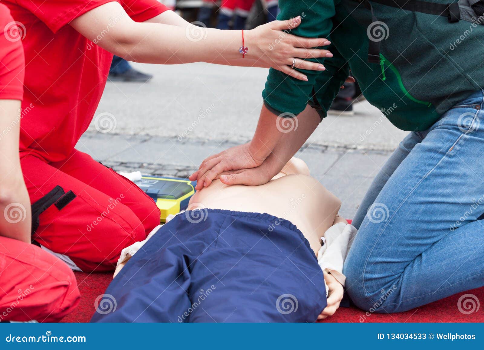 Practicing Cardiopulmonary Resuscitation, First Aid Training Stock ...