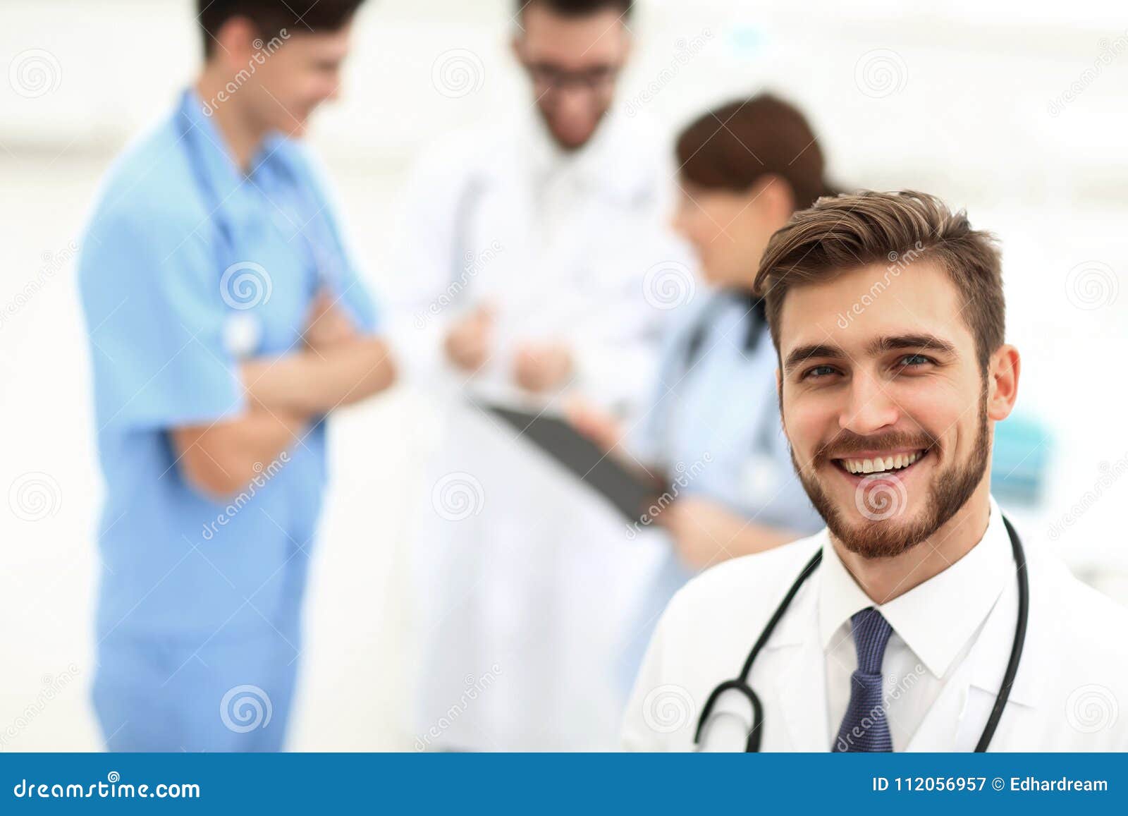 Practicing Doctor in the Clinic Stock Image - Image of coworkers ...