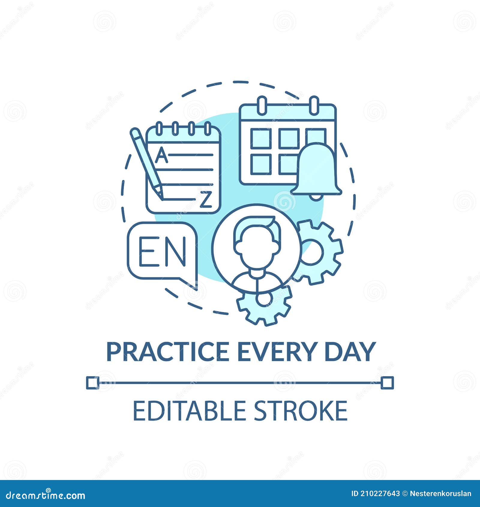 Practicing Every Day Concept Icon Stock Vector - Illustration of ...