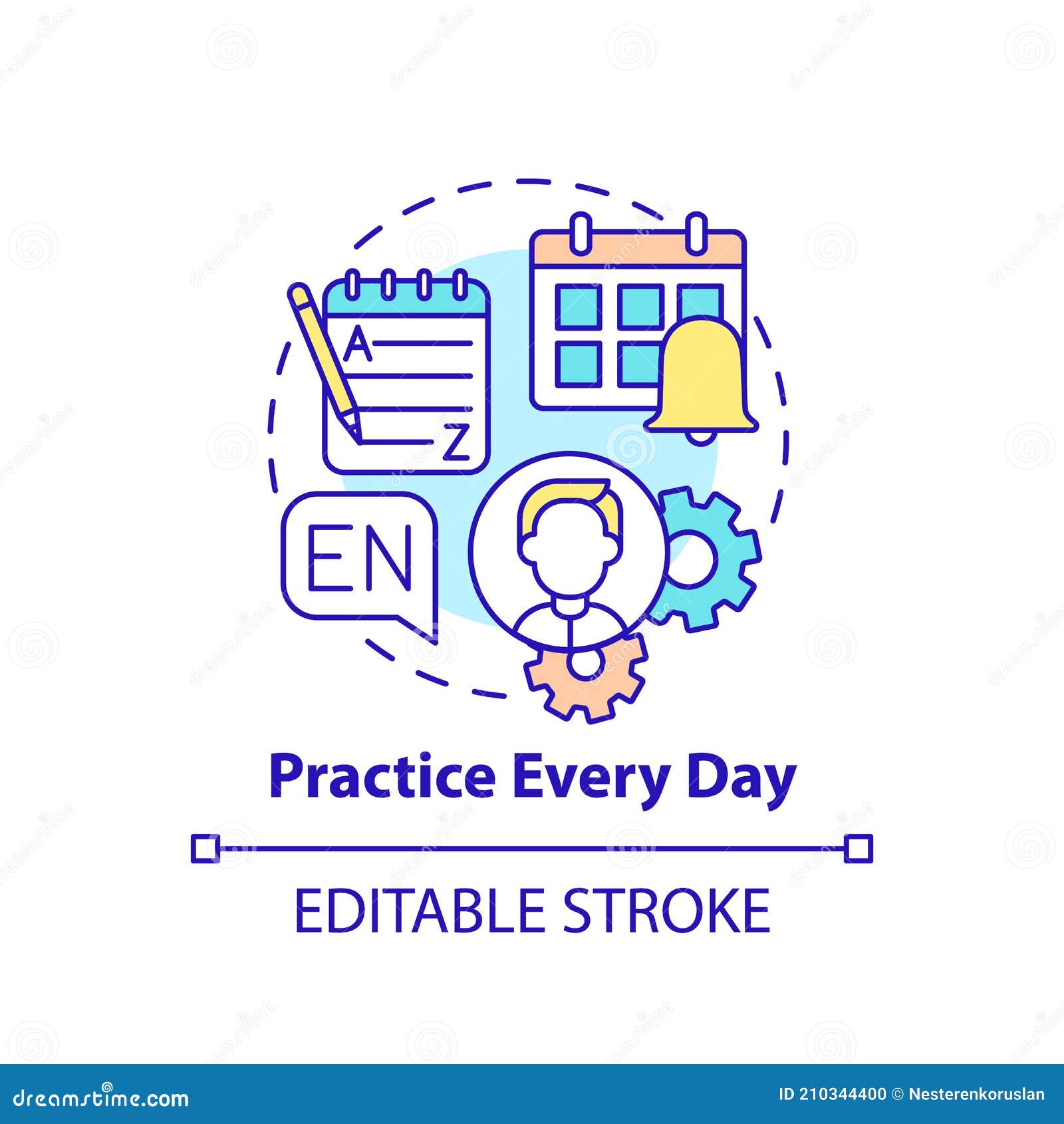 Practicing Every Day Concept Icon Stock Vector - Illustration of skill ...