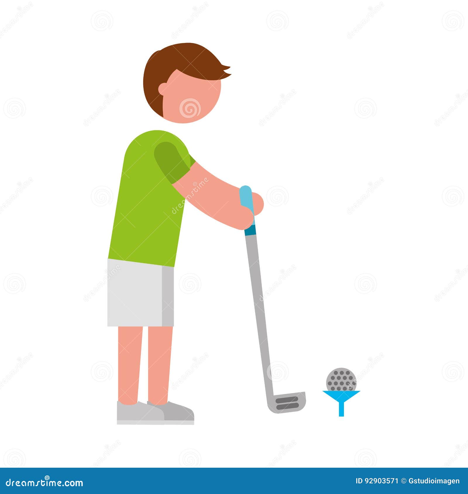 Practicing golf avatar stock vector. Illustration of profile - 92903571