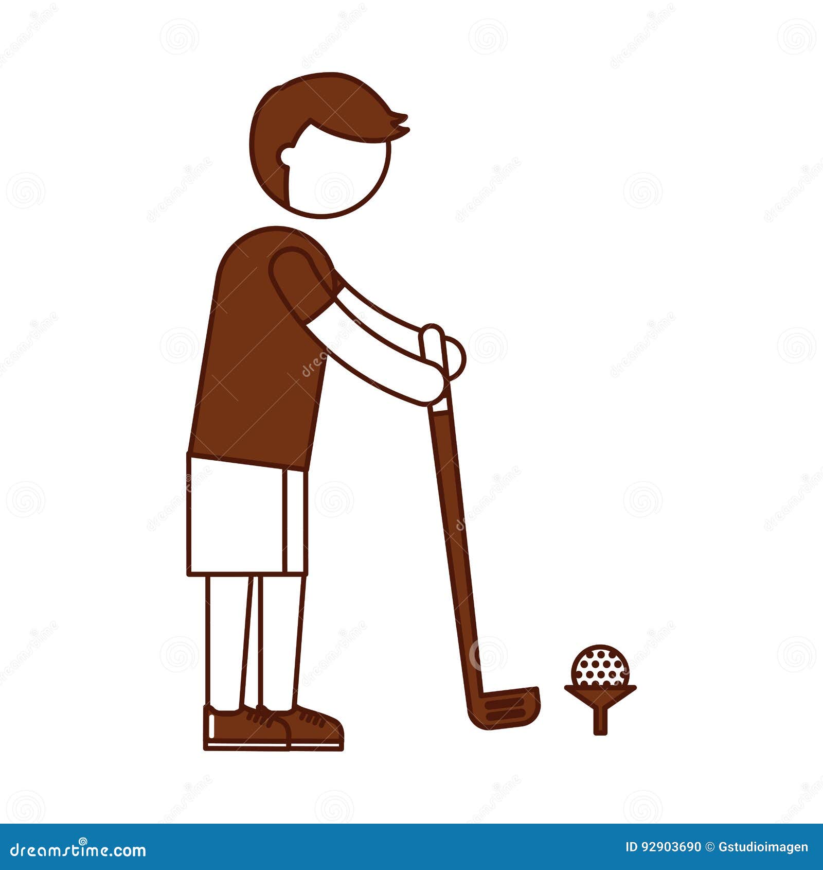 Practicing golf avatar stock vector. Illustration of design - 92903690