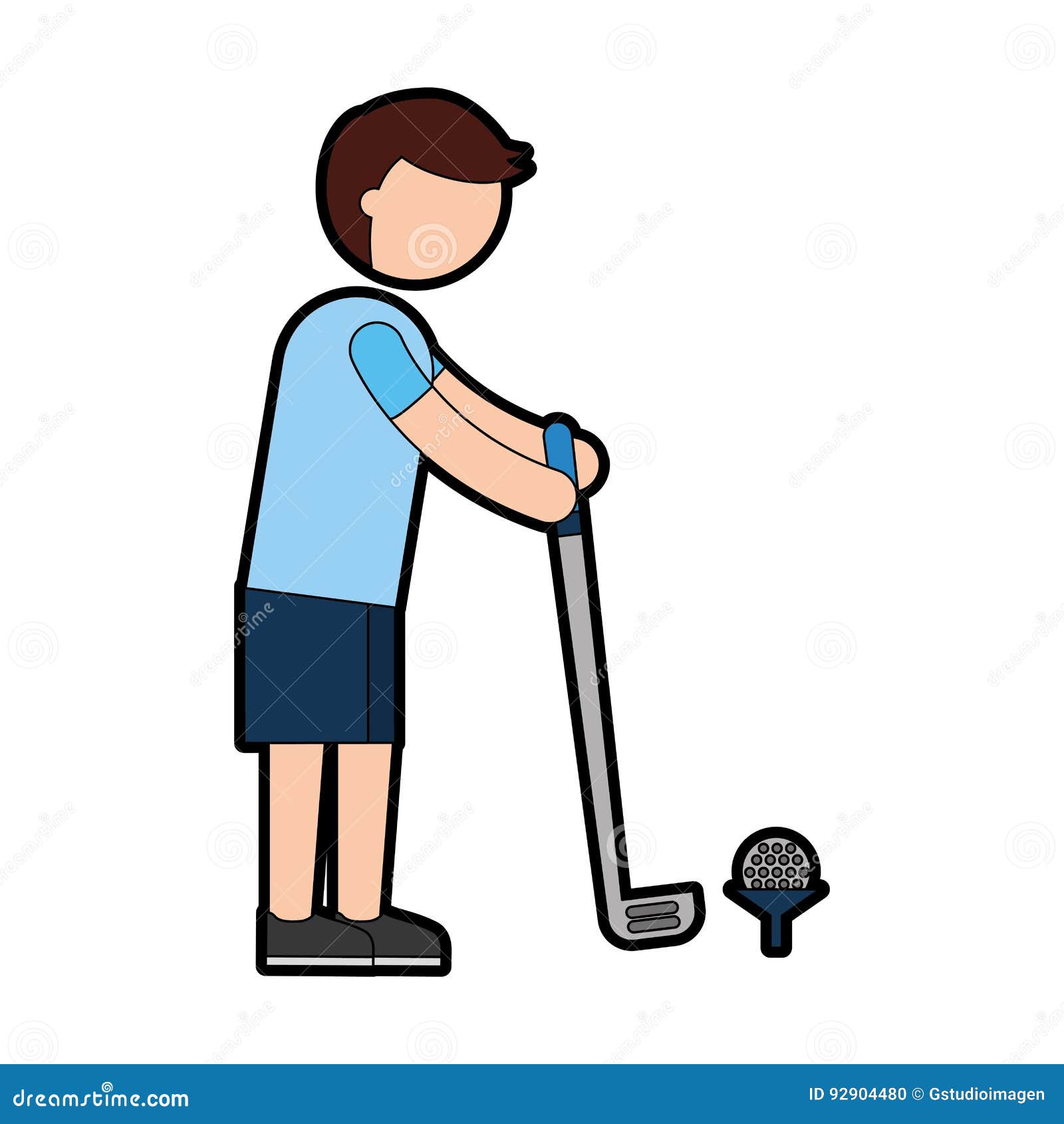Practicing golf avatar stock vector. Illustration of user - 92904480