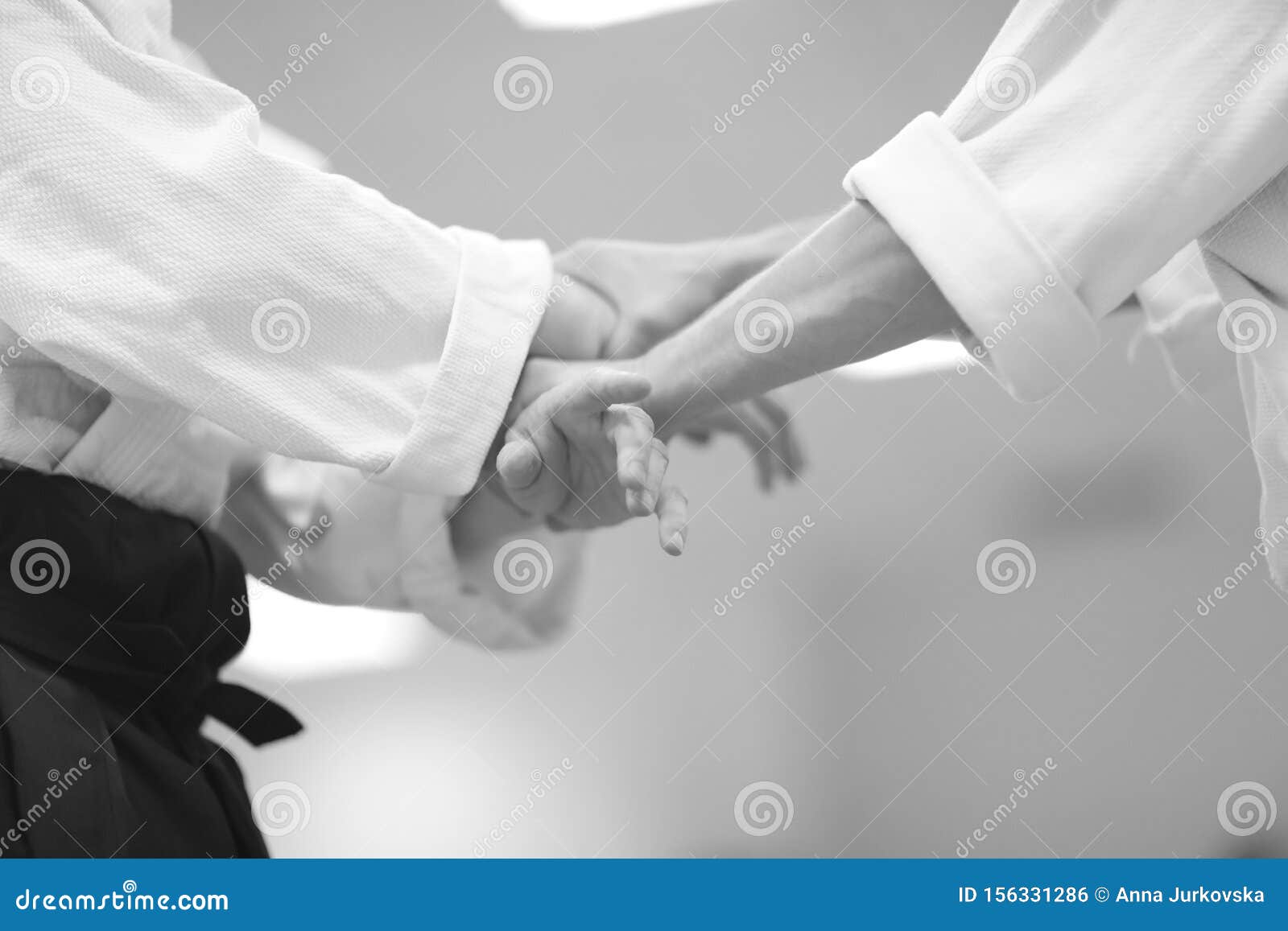 Practicing a Hand Grip Technique in Aikido Stock Photo - Image of ...