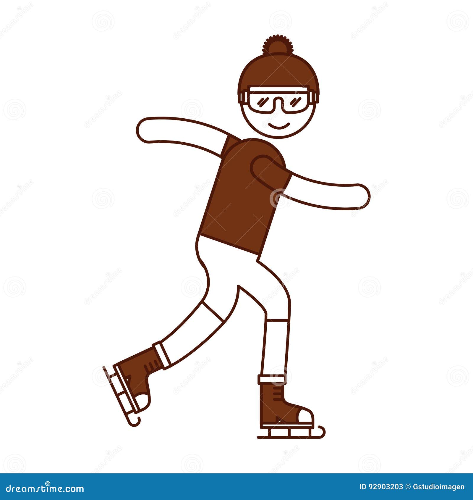 Practicing Ice Skate Avatar Stock Vector - Illustration of adult ...