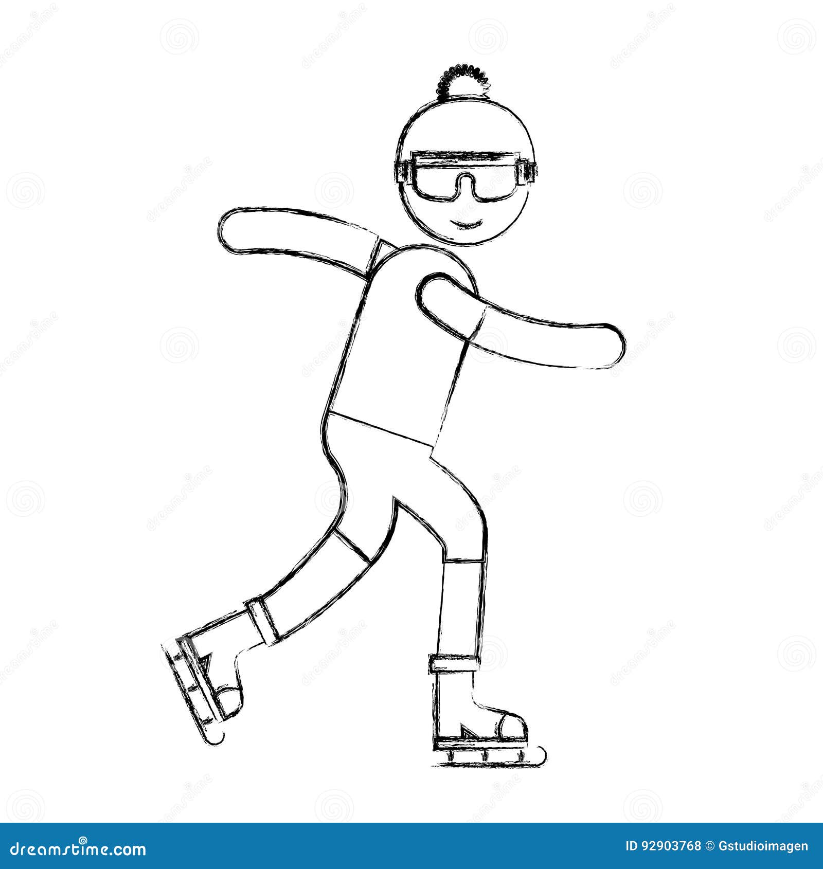 Practicing Ice Skate Avatar Stock Vector - Illustration of practice ...
