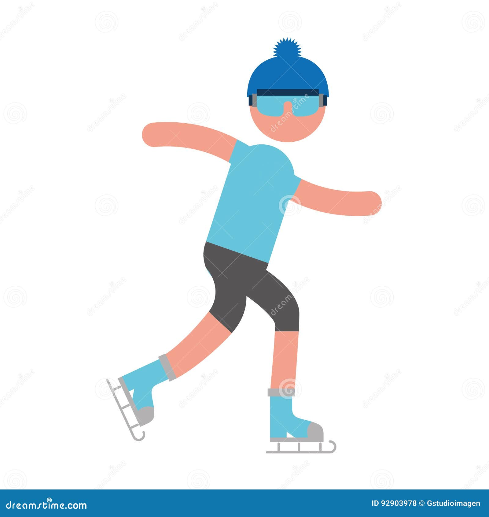 Practicing Ice Skate Avatar Stock Vector - Illustration of athlete ...