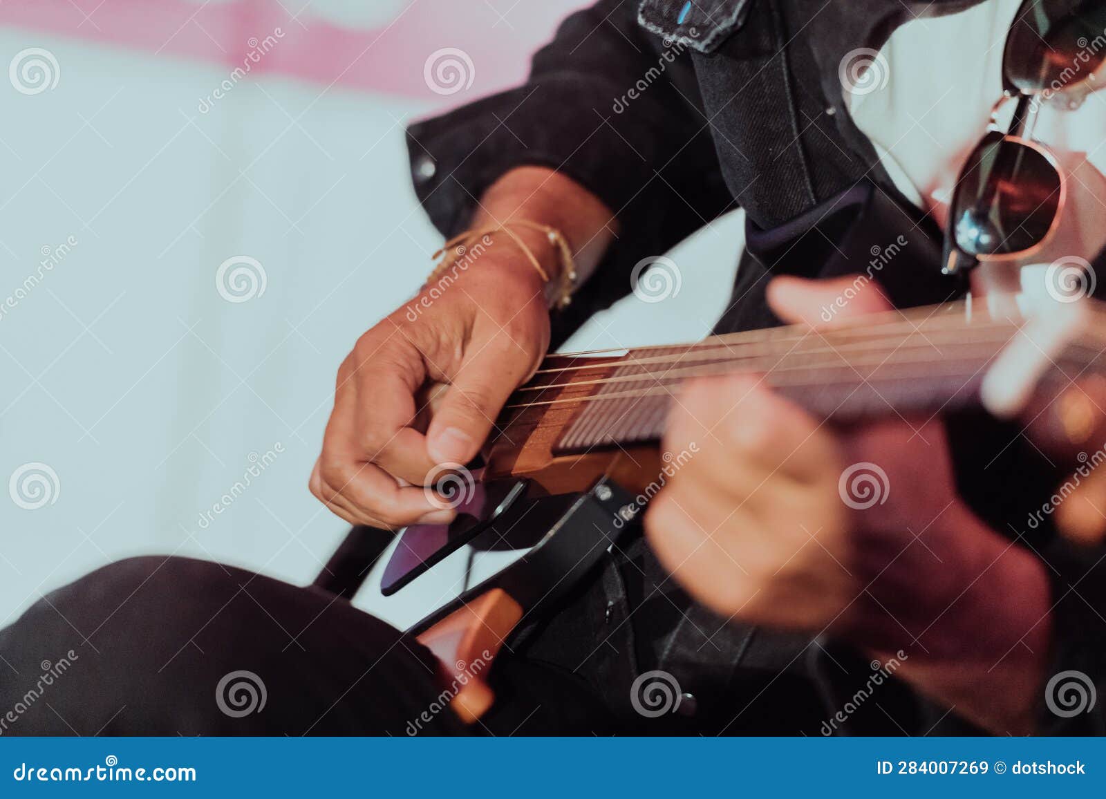 Practicing in Playing Guitar. Handsome Young Men Playing Guitar Stock ...
