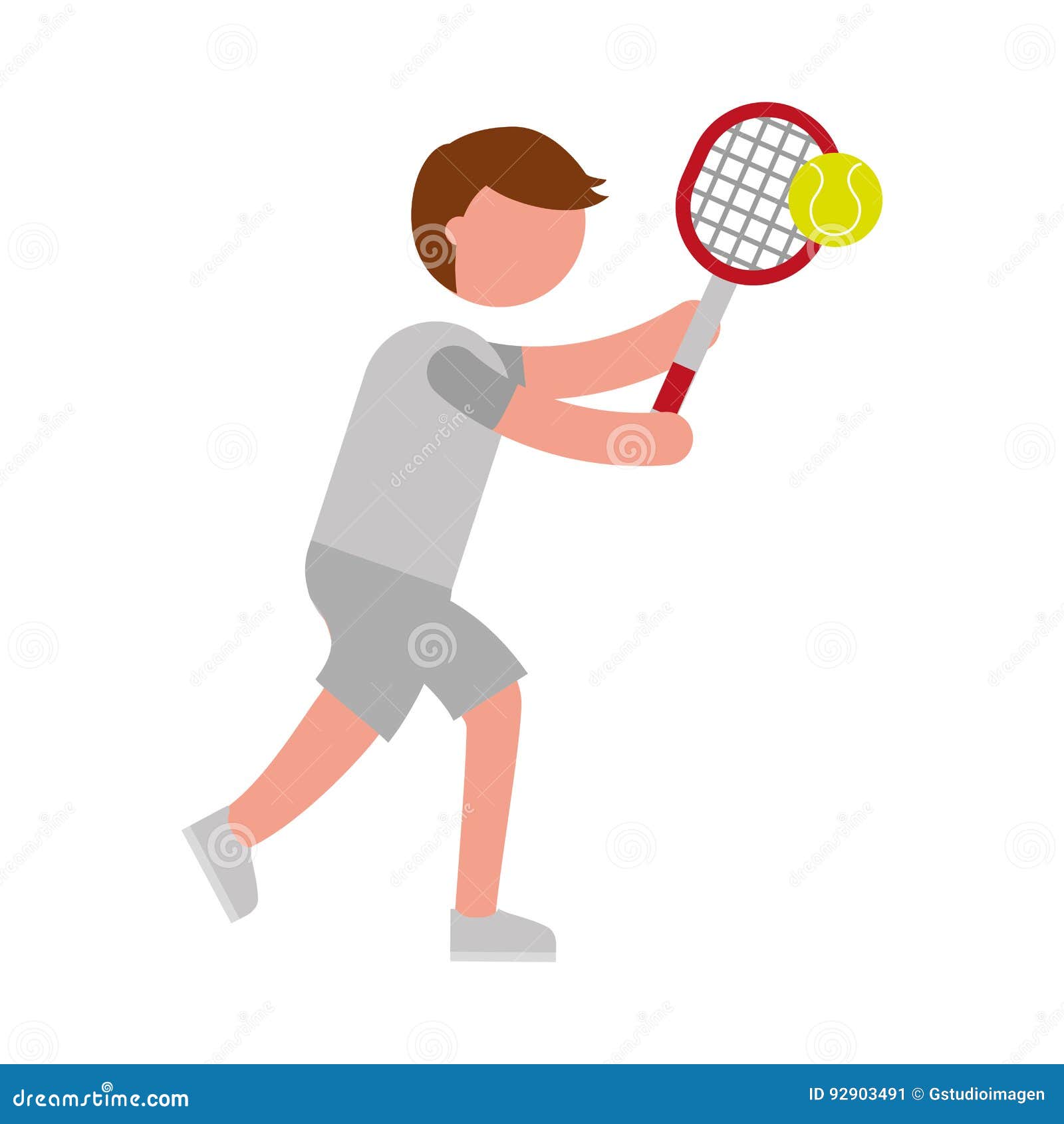 Practicing tennis avatar stock vector. Illustration of athlete - 92903491