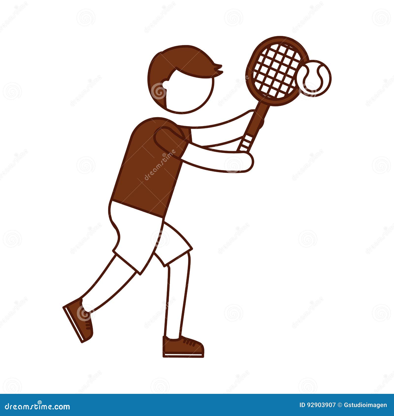 Practicing tennis avatar stock vector. Illustration of racket - 92903907