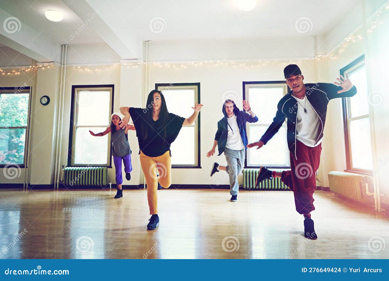 Practicing for the Top Spot in the Dance Championships. a Group of ...