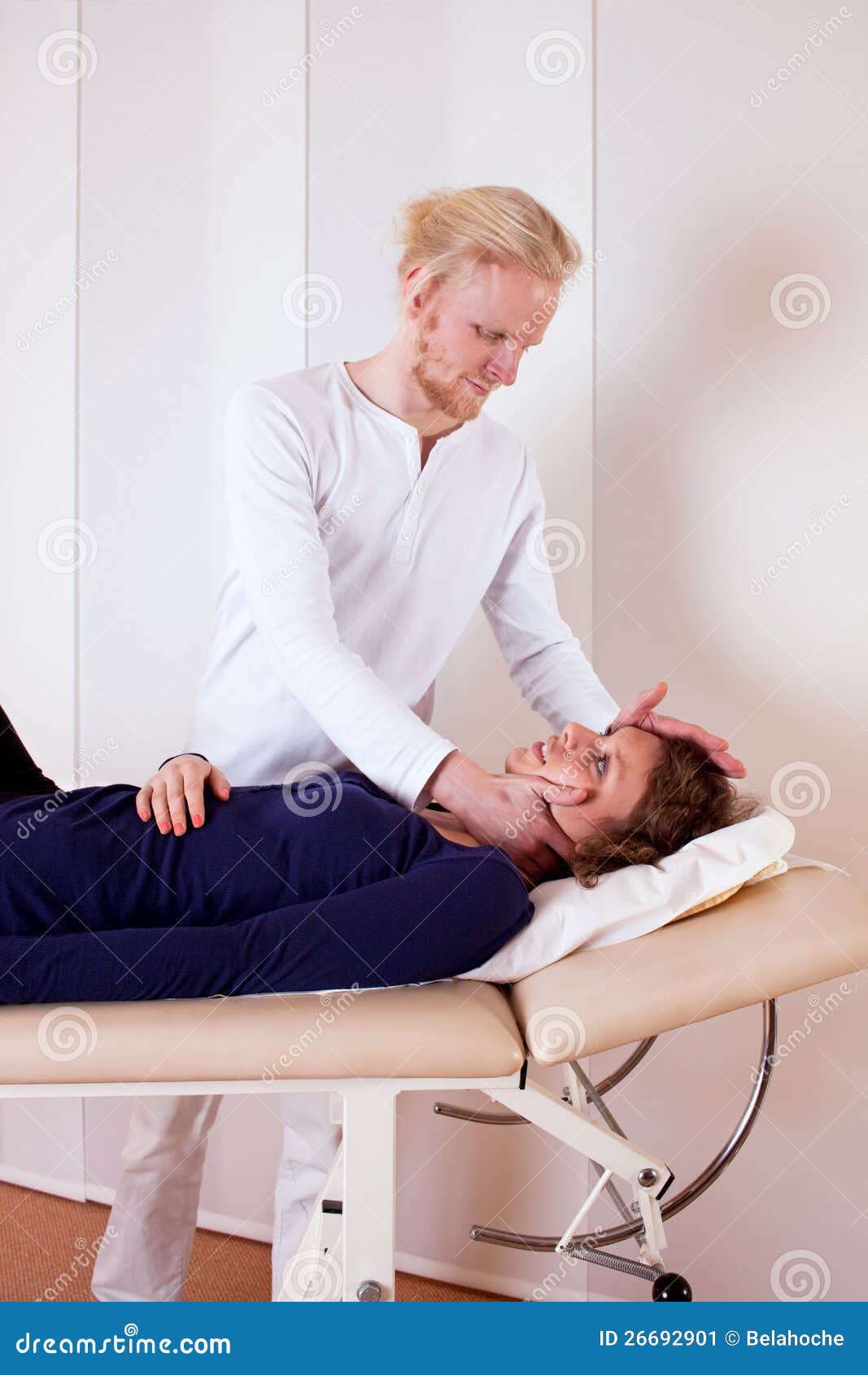 Practitioner Manipulating Patient S Neck Stock Image - Image of ...