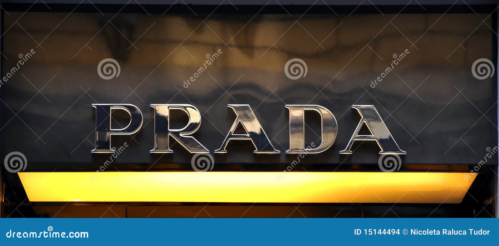 Prada brand logo editorial stock image. Illustration of golden - 15144494