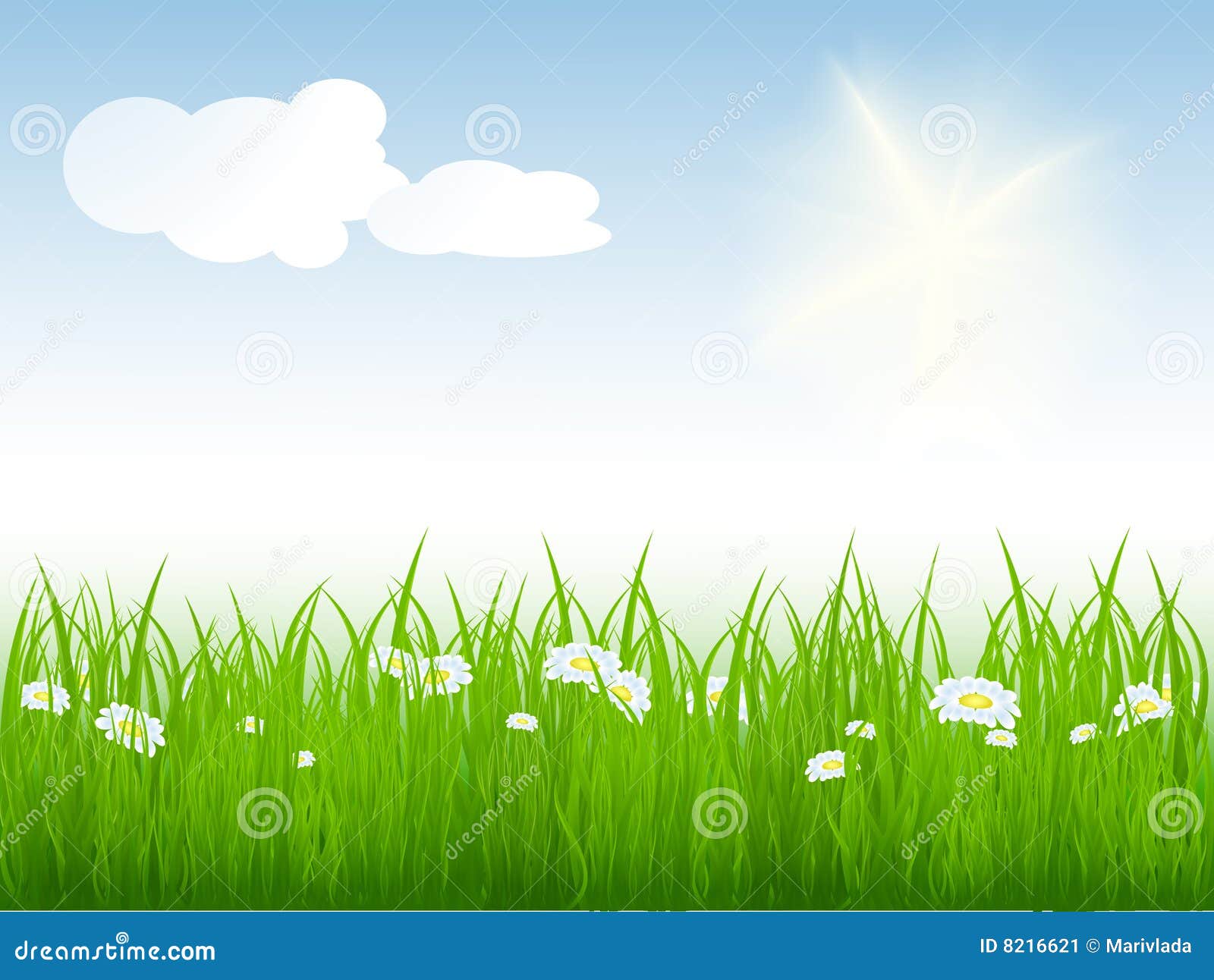 Prado Del Verano Del Vector Ilustración del Vector - Ilustración de ...