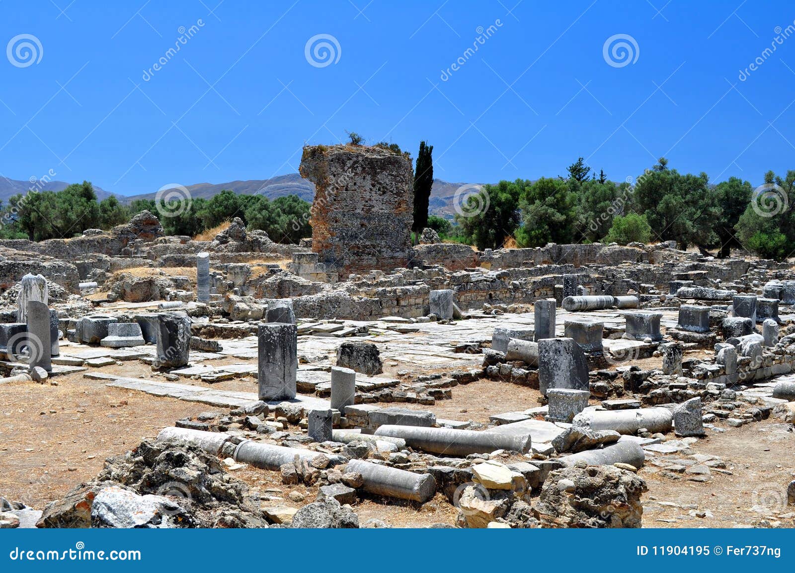 Praetorium. Archaeological Site of Gortyn. Stock Image - Image of crete ...