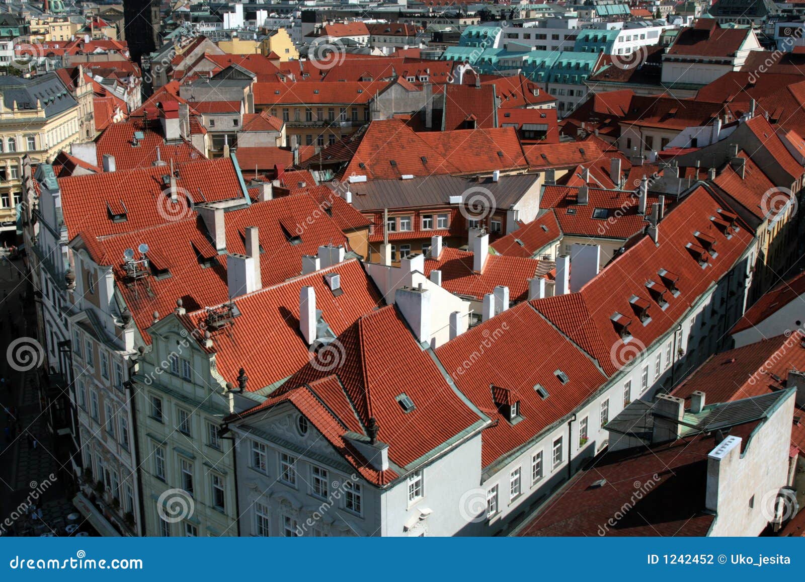 Praga - Praga, Tetti La Capitale Della Repubblica Ceca Fotografia Stock ...