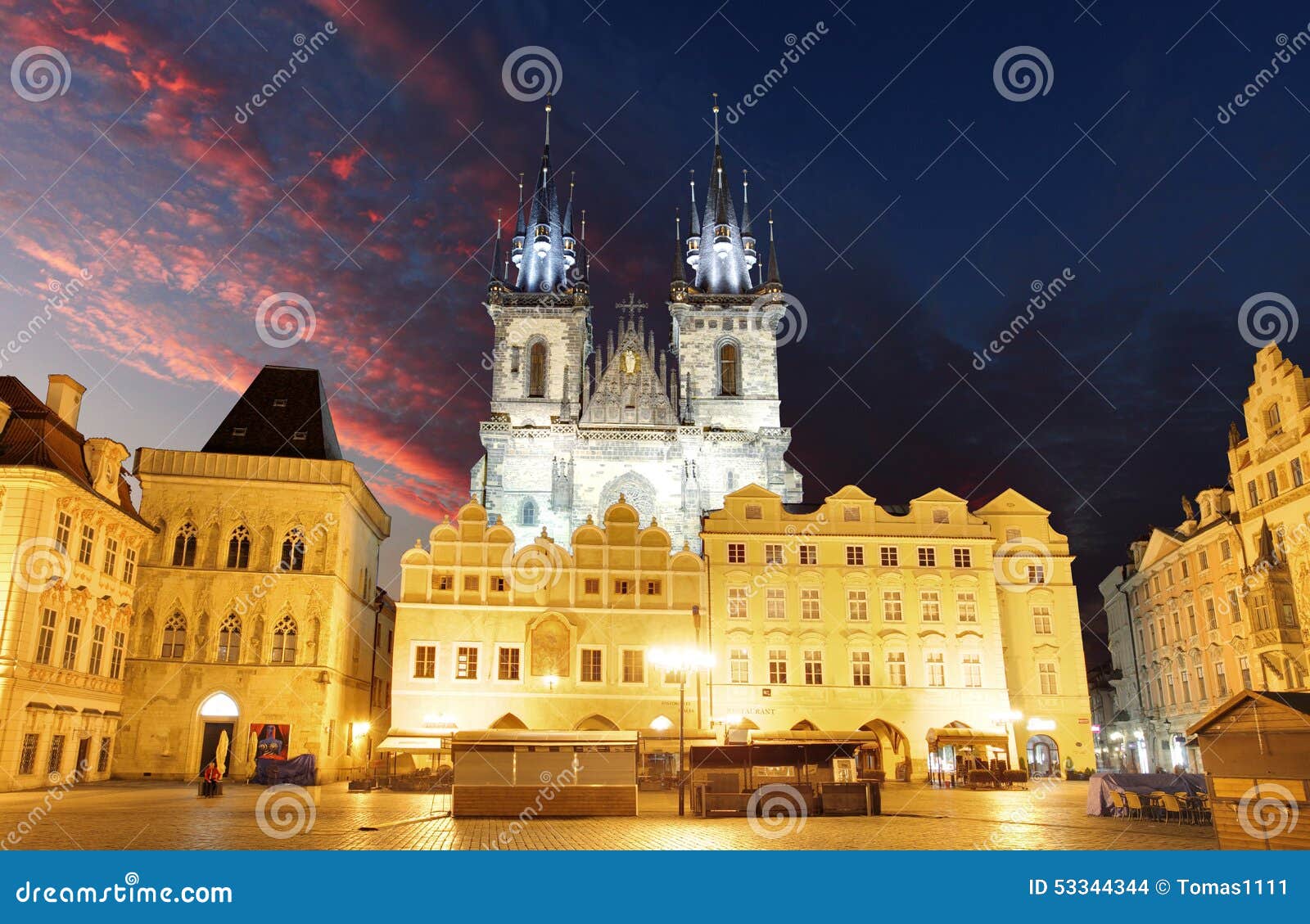 Praga Stary Rynek, Tyn Katedra Zdjęcie Stock - Obraz złożonej z kapitał ...