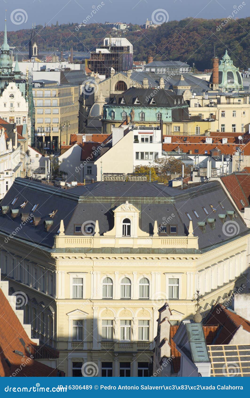 Prague stock image. Image of chimney, town, colorful - 16306489