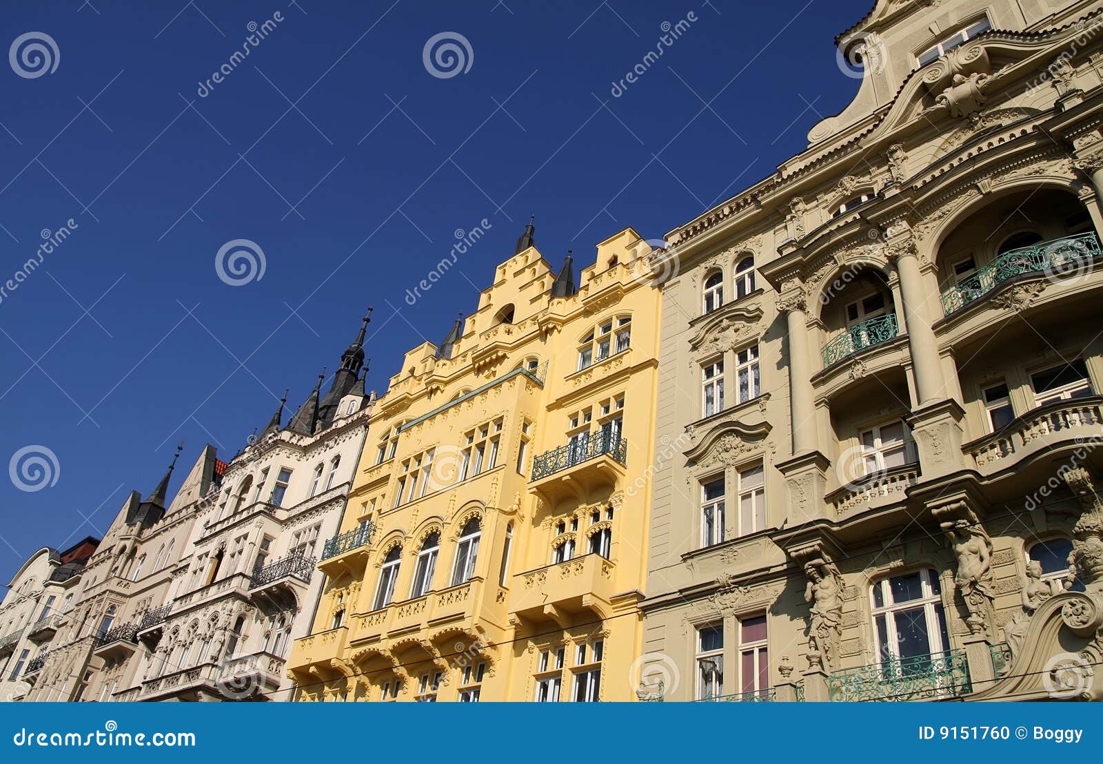 Prague stock photo. Image of prague, building, blue, decorative - 9151760