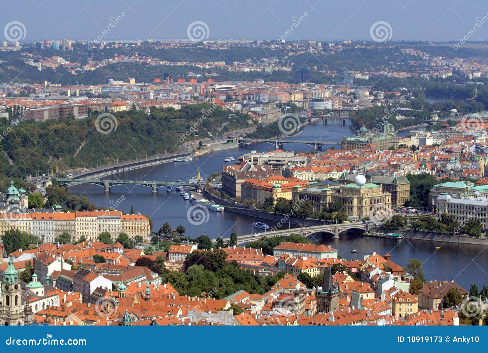Prague Aerial view stock image. Image of panorama, castle - 10919173