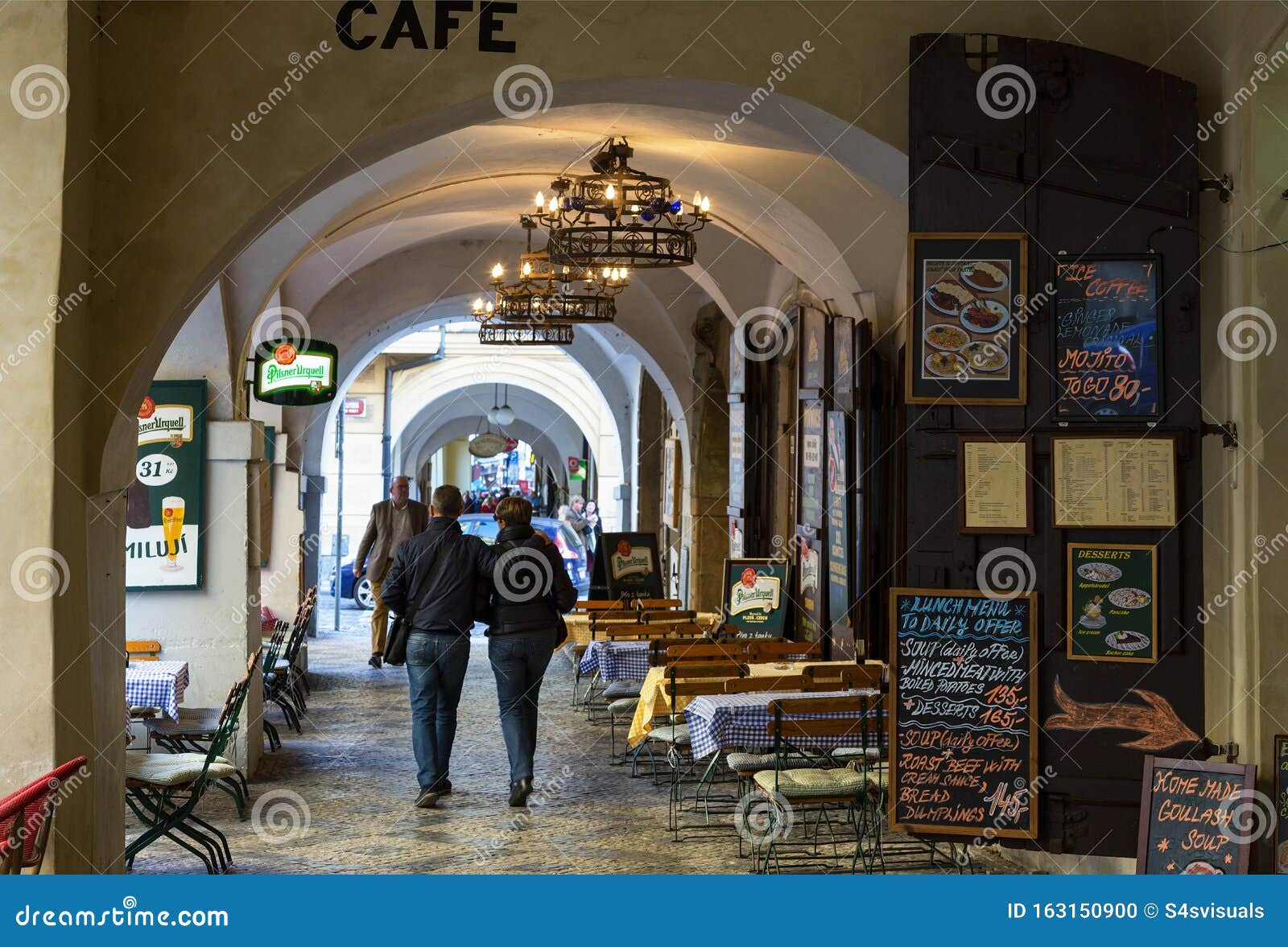 Prague, Arcades at Malostranske Namesti Editorial Image - Image of ...