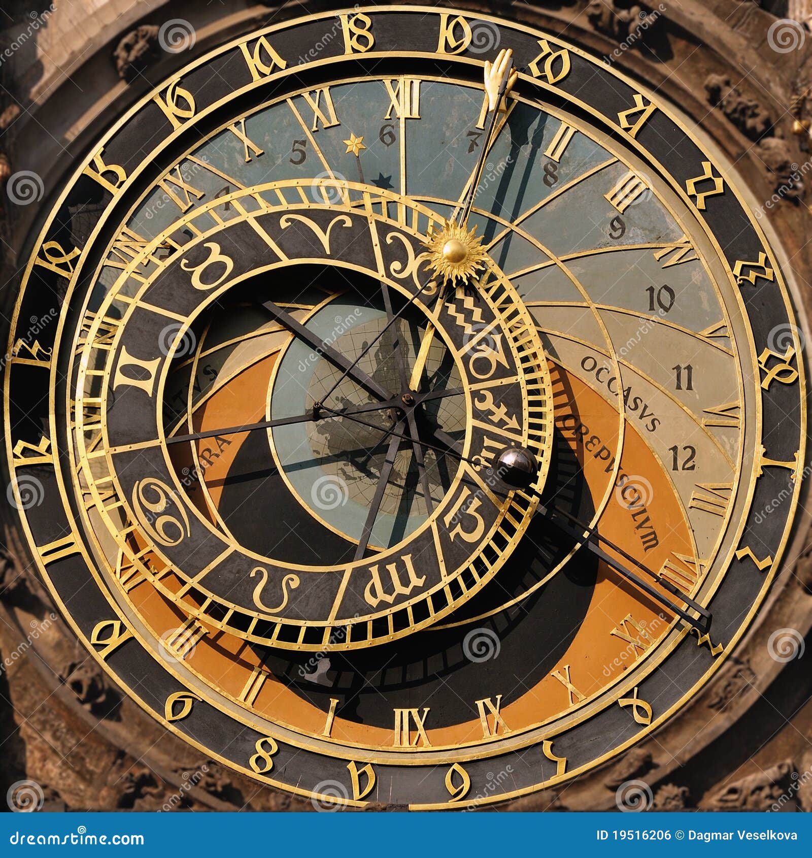 Prague Astronomical Clock stock photo. Image of face - 19516206