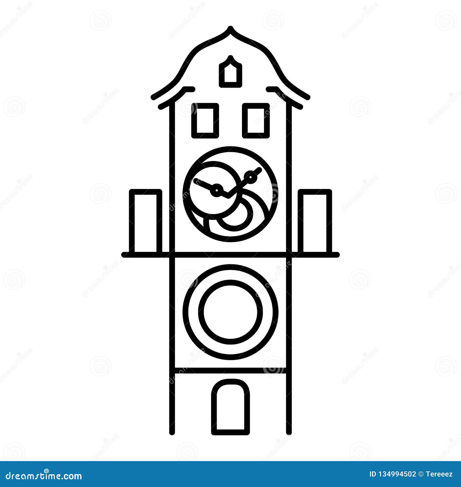 Prague Astronomical Clock Isolated Icon Simple Black Outline Stock ...