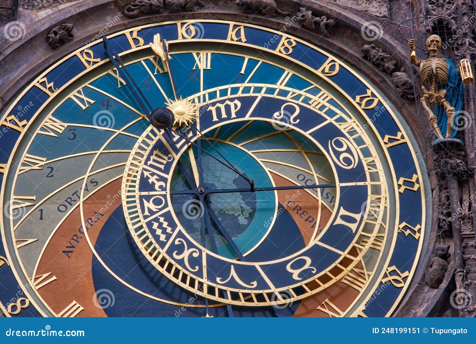 Prague Astronomical Clock Tower And Other Building Facades Of Old Town ...