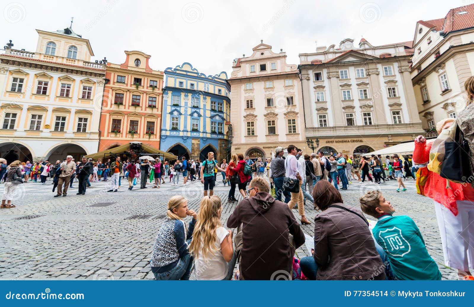 Prague Astronomical Clock Tower And Other Building Facades Of Old Town ...