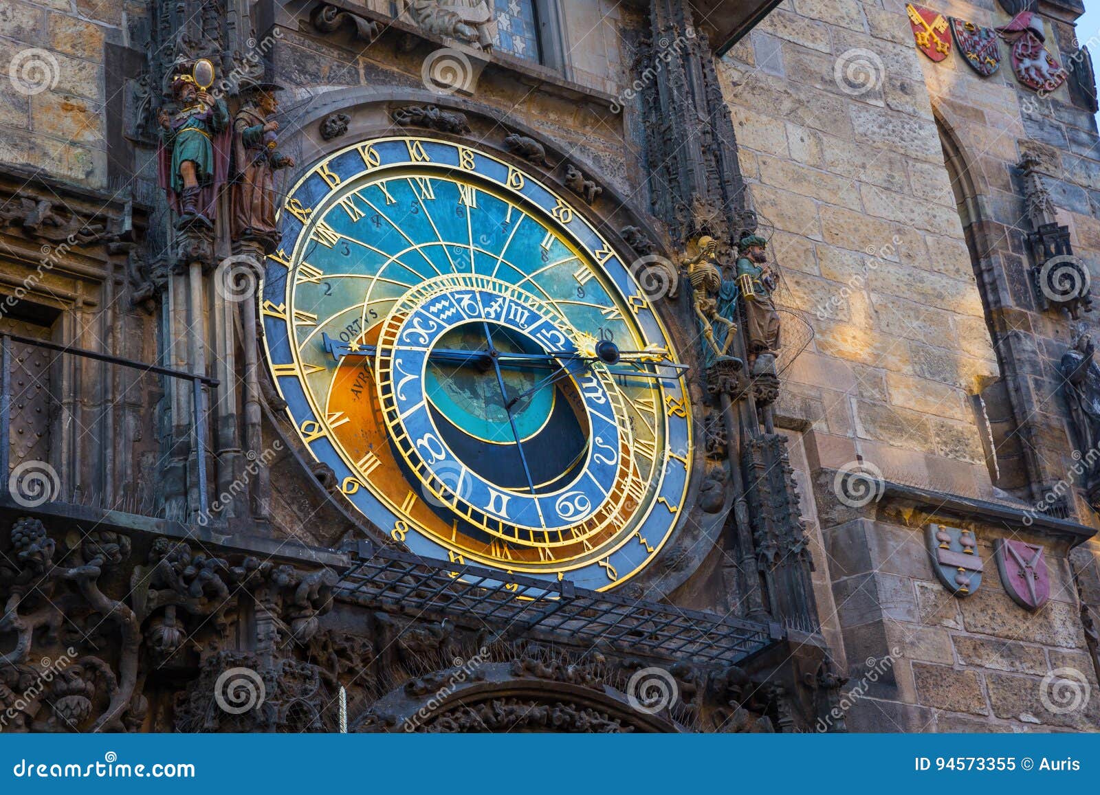 Prague astronomical clock stock image. Image of hour - 94573355