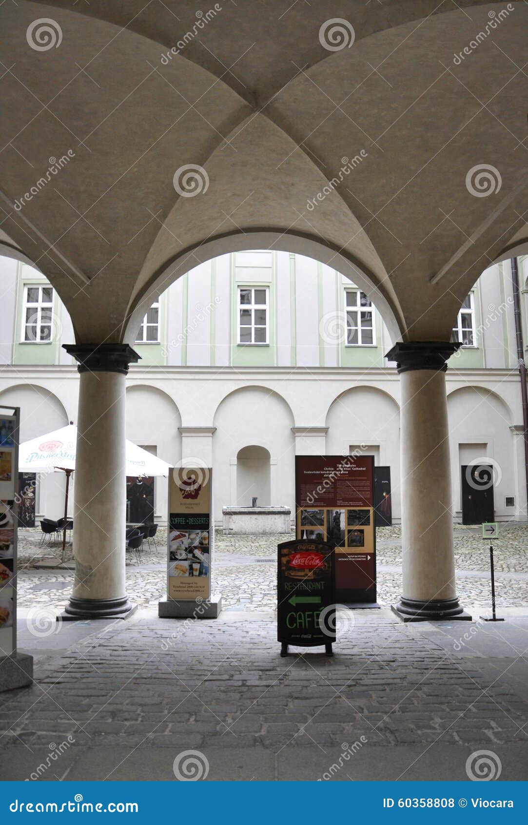 Prague,august 29:Arcade Pathwalk in Old Town of Prague,Czech Republic ...