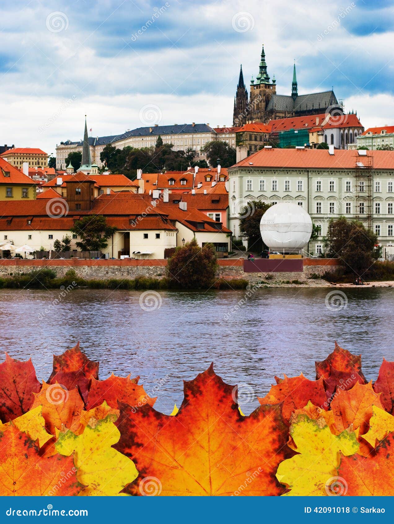 Prague in autumn concept stock photo. Image of roofs - 42091018