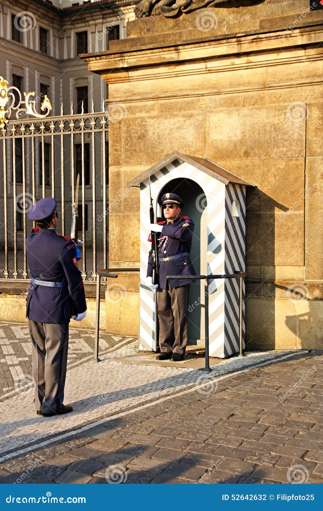 Prague castle guard editorial photography. Image of change - 52642632