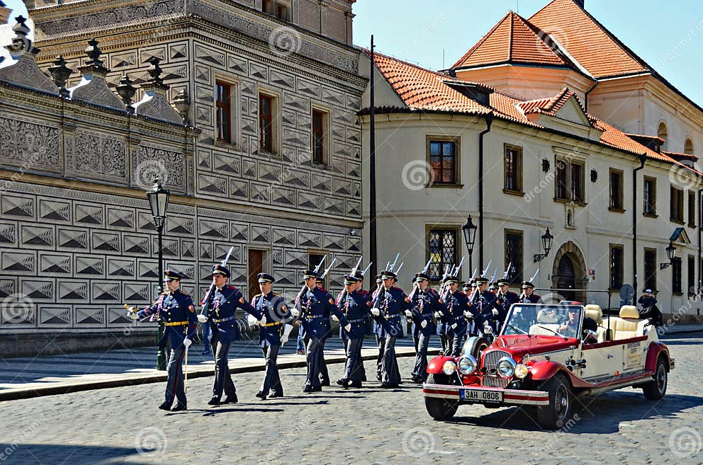 Prague Castle Guards editorial stock photo. Image of castles - 71341438