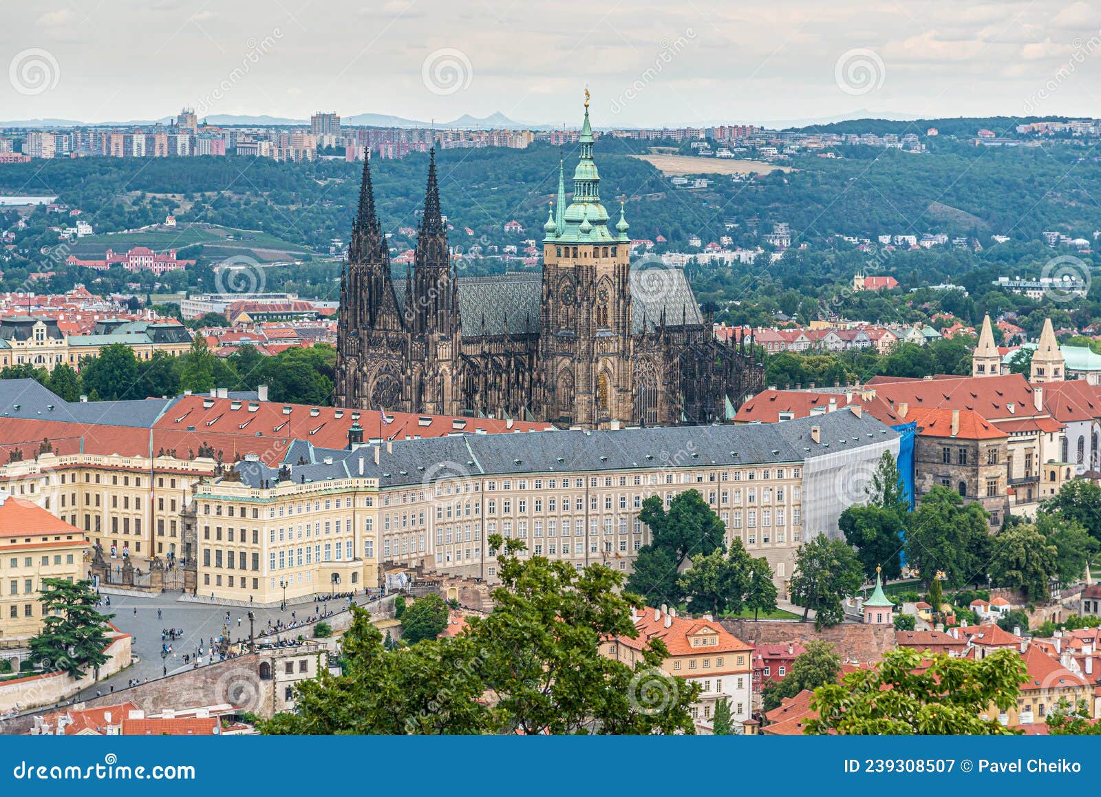 Prague Castle and Historicl Buildings Stock Image - Image of historic ...