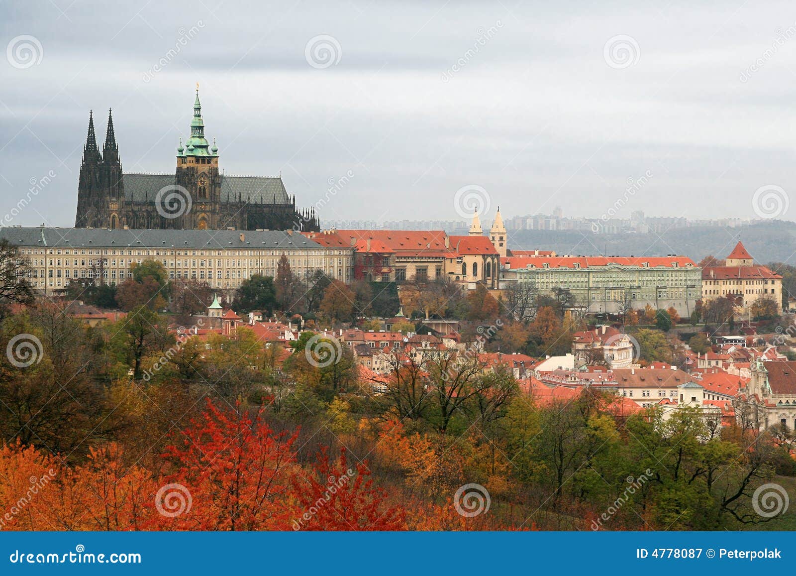 Prague Castle and Its Surroundings in Fall Colors Stock Image - Image ...