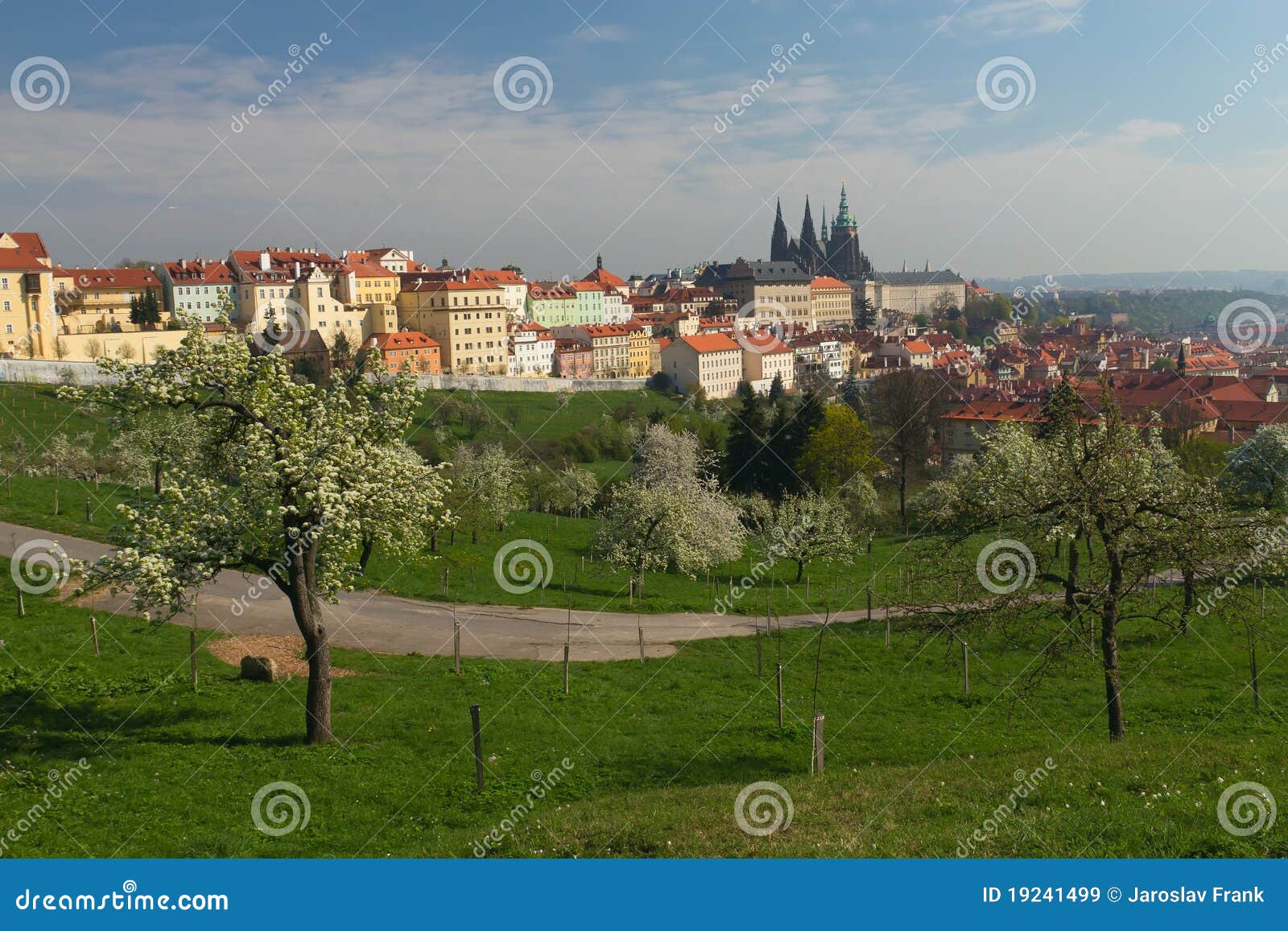 Prague castle in spring stock image. Image of journey - 19241499