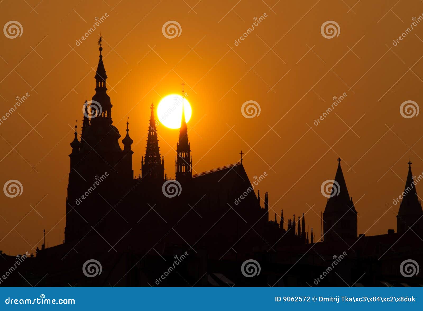 Prague Castle at sunset stock photo. Image of hradcany - 9062572